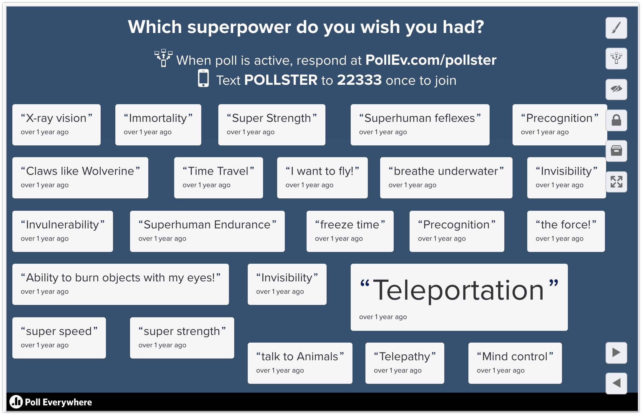 Open-ended question – Poll Everywhere